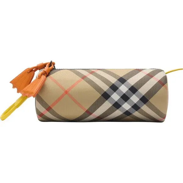 Burberry Duck Check Pencil Case - Sand Beige
