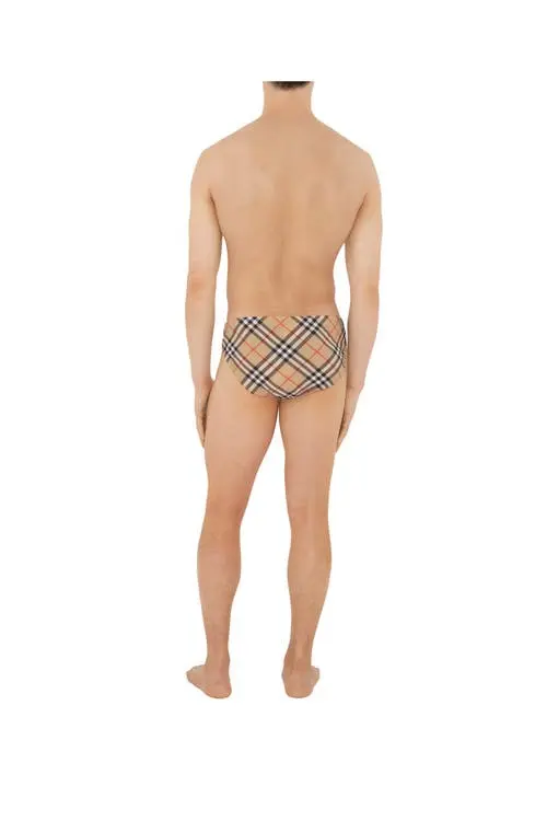 Burberry Check Swim Briefs - Sand