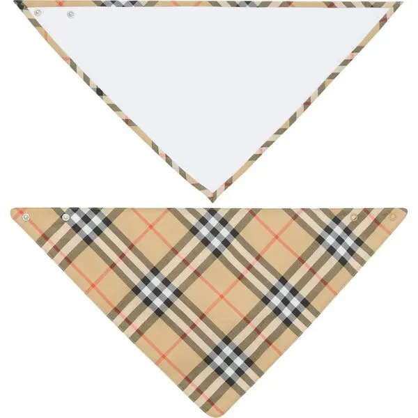 Burberry Check Cotton Two-piece Bib Set - White
