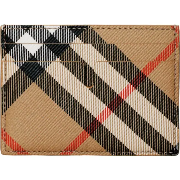 Burberry Check Card Case - Sand