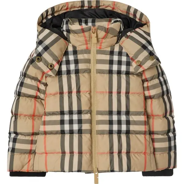 Burberry Check Hooded Puffer Jacket