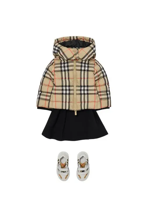 Burberry Check Hooded Puffer Jacket