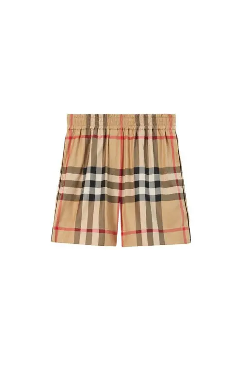 Burberry Check Cotton Twill Shorts