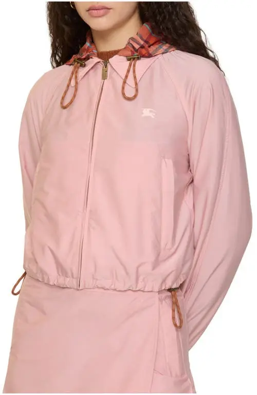 Burberry Cropped Newcott Hooded Jacket - Begonia Pink