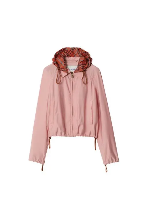 Burberry Cropped Newcott Hooded Jacket - Begonia Pink