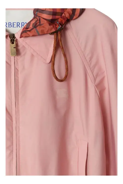 Burberry Cropped Newcott Hooded Jacket - Begonia Pink
