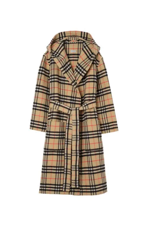 Burberry Check Wool Cashmere Robe