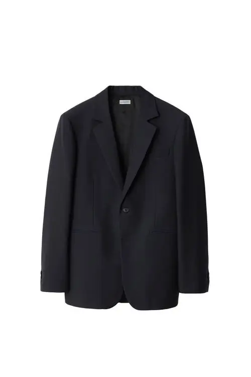 Burberry Wool Tailored Jacket - Navy