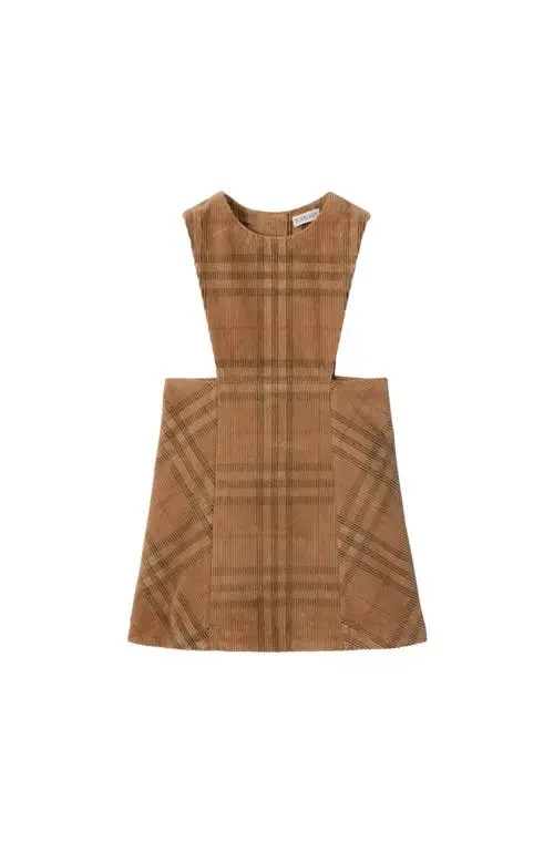 Burberry Check Corduroy A-line Pinafore Dress