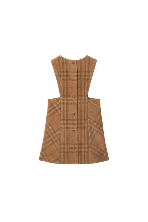 Burberry Check Corduroy A-line Pinafore Dress