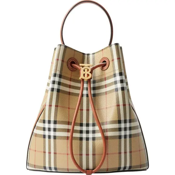Burberry Small Tb Bucket Bag - Archive Beige/briar Brown