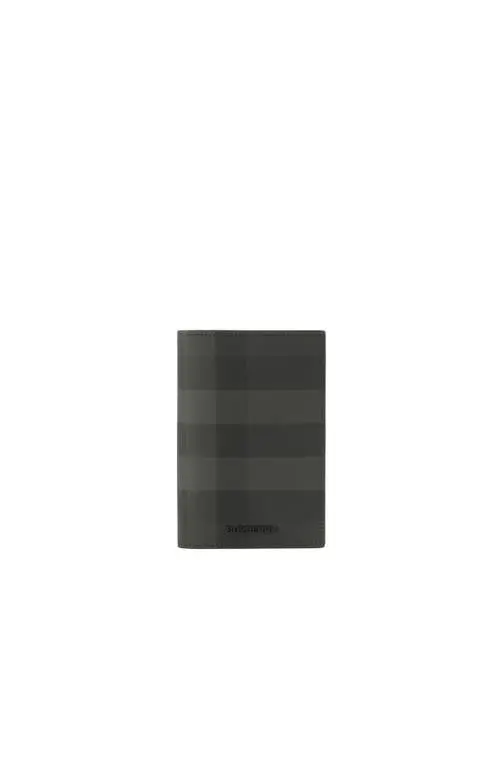 Burberry Check Passport Holder - Charcoal