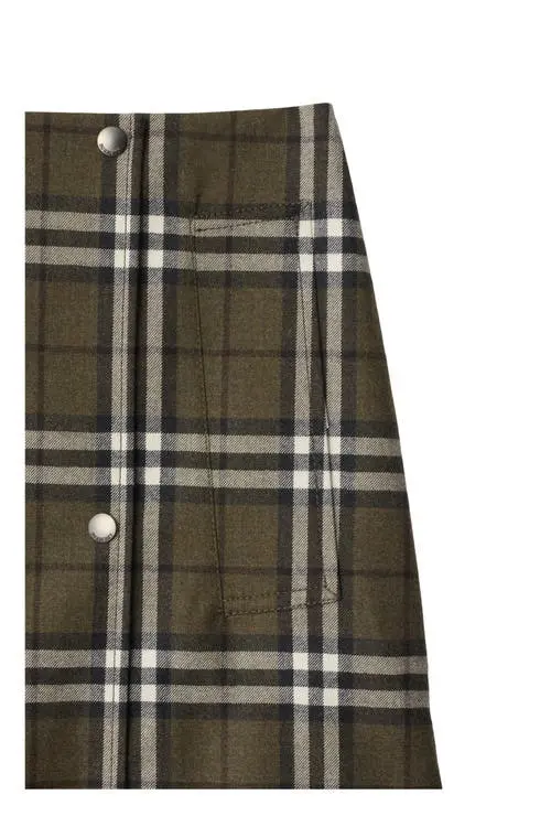 Burberry Check Bonded Wool Trench Mini Skirt