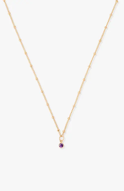 CUFFED BY NANO Birthstone Necklace - Gold February