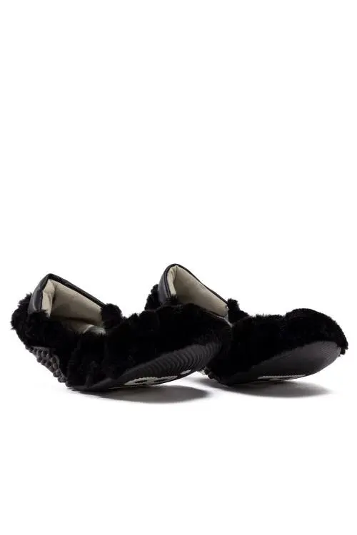 P448 Stella Teddy Ballet Flat - Black