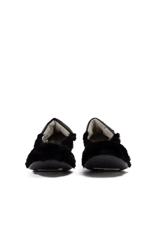 P448 Stella Teddy Ballet Flat - Black