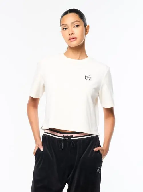 SERGIO TACCHINI Adele Velour T-shirt - Gardenia