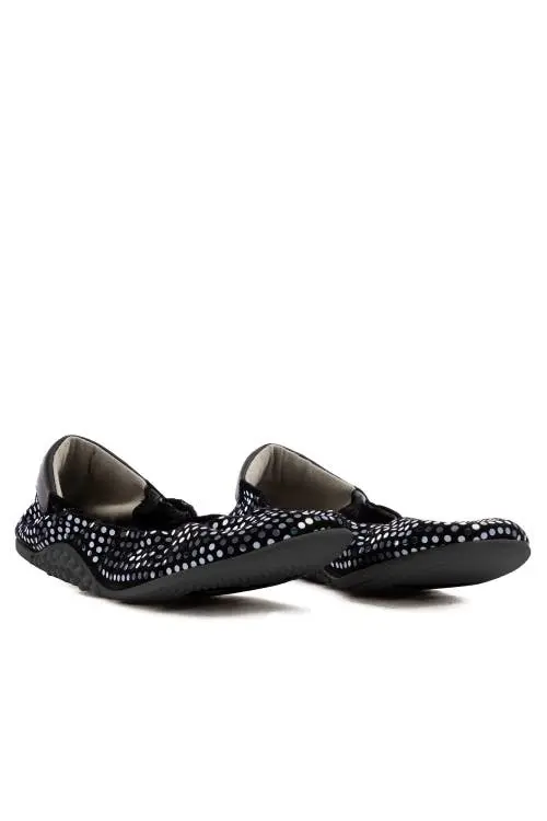 P448 Stella Paillettes Ballet Flat - Black/silver