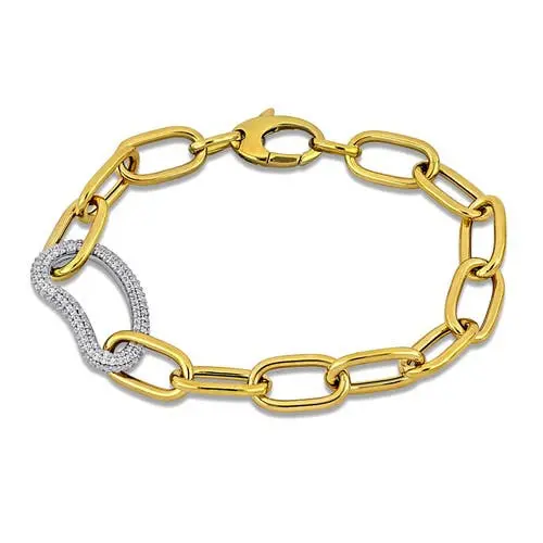 JULIANNA B. Diamond Oval Link Chain Bracelet - 14k Gold