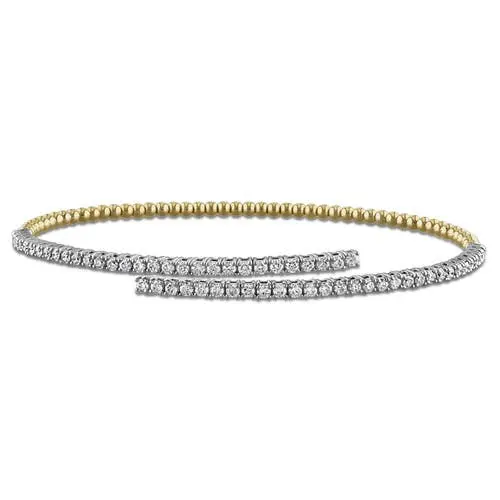 JULIANNA B. 1 Ctw Diamond Bangle 14k Two-tone - 14k Gold