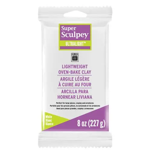 SCULPEY Super Ultralight White 8oz Pack Lightweight Polymer - Multicolored