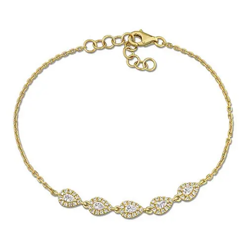 JULIANNA B. Diamond Teardrop Bracelet - 14k Yellow Gold