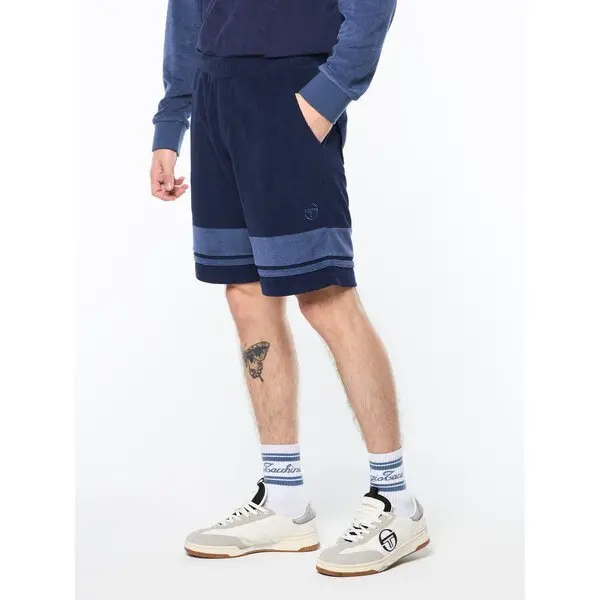 SERGIO TACCHINI Alvar Terry Towel Shorts With Damarindo Stripes - Eclipse