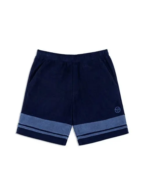SERGIO TACCHINI Alvar Terry Towel Shorts With Damarindo Stripes - Eclipse
