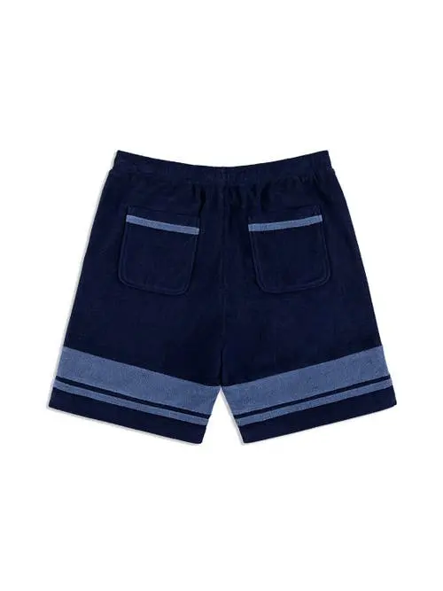 SERGIO TACCHINI Alvar Terry Towel Shorts With Damarindo Stripes - Eclipse