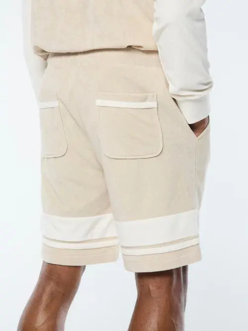 SERGIO TACCHINI Alvar Terry Towel Shorts With Damarindo Stripes - Fog