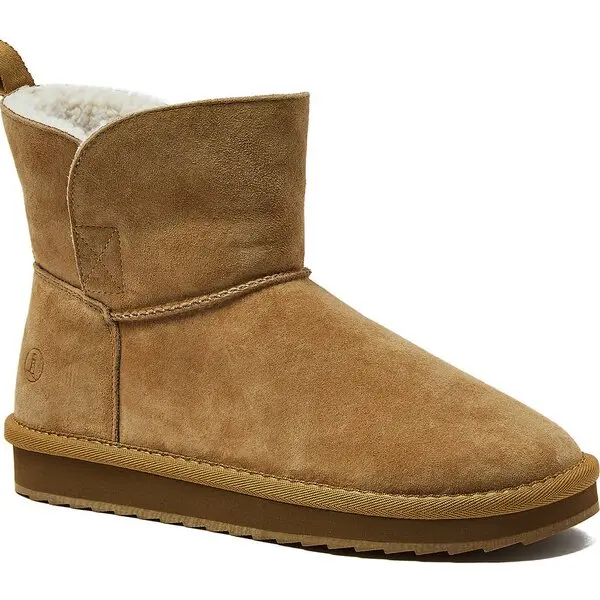 LANDS' END Lined Suede Indoor Outdoor Boots - English Tan Suede