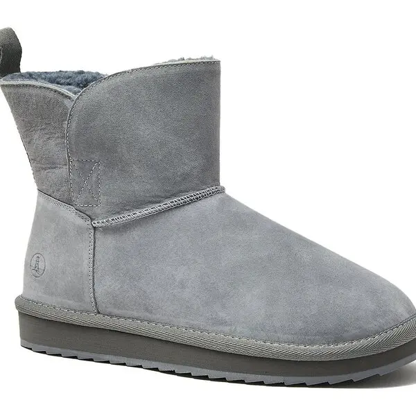 LANDS' END Lined Suede Indoor Outdoor Boots - Ultimate Gray Suede