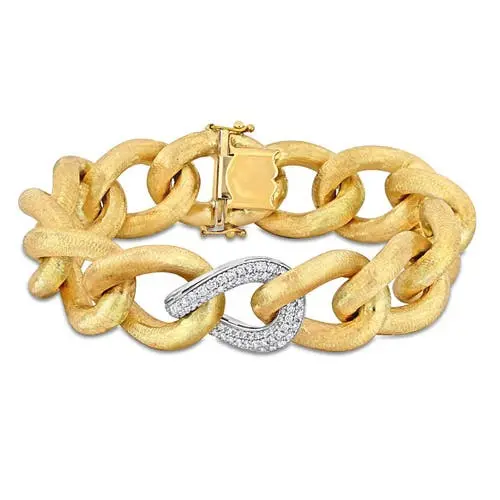 JULIANNA B. Diamond And Oval Link Bracelet - 14k Gold