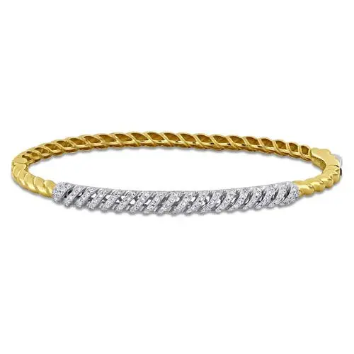 JULIANNA B. Diamond Bangle 14k White And Yellow Gold - 14k Gold