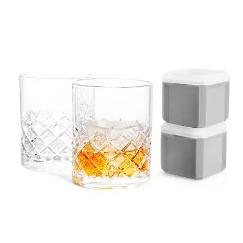 Final Touch Yarai Double Old-fashioned Glass Set - Clear