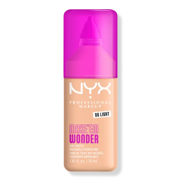 NYX PROFESSIONAL MAKEUP Make 'em Wonder, 24h Soft Matte Foundation - Light