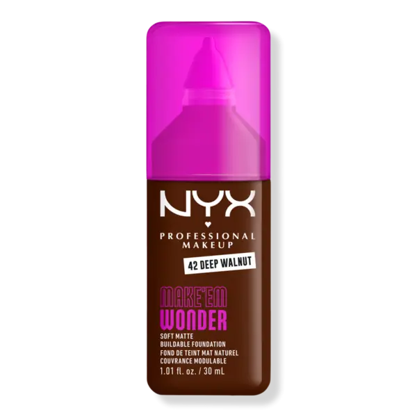 NYX PROFESSIONAL MAKEUP Make 'em Wonder, 24h Soft Matte Foundation - Deep Walnut