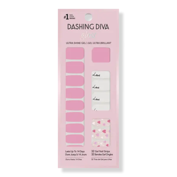 DASHING DIVA Gloss, Gel Nail Polish Strips, Heart To Heart - One-color
