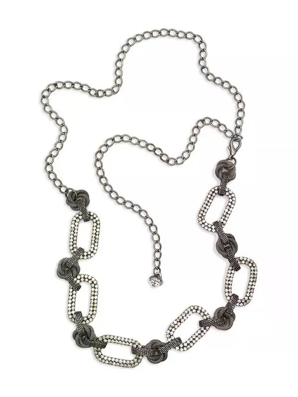 JENNIFER GIBSON JEWELLERY 1970s Crystal Chain Belt - Silver