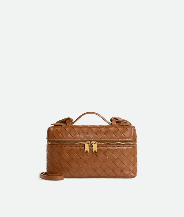Bottega Veneta Intrecciato Leather Vanity Case - Amber