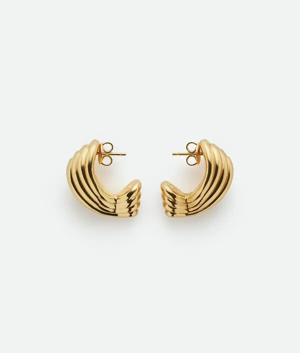 BOTTEGA  VENETA Slice Hoop Earrings - Yellow Gold