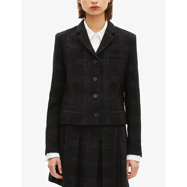The Kooples Checked Wool-blend Jacket