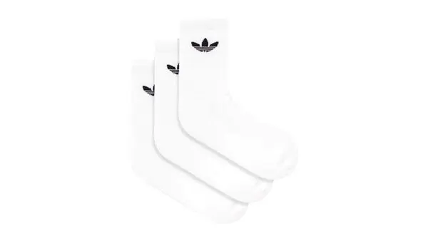 Adidas Trefoil Crew Cushioned Socks - White