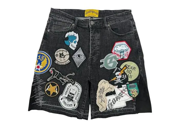GODSPEED Patchwork Denim V2 Shorts - Black