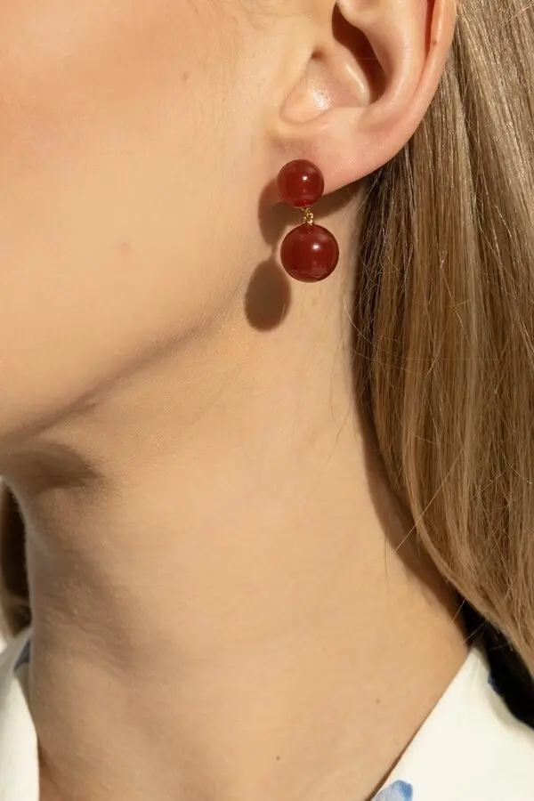 LIÉ STUDIO Earrings With Carnelian Stone - Red