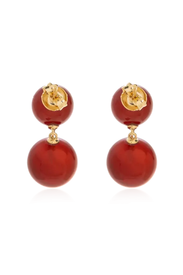 LIÉ STUDIO Earrings With Carnelian Stone - Red