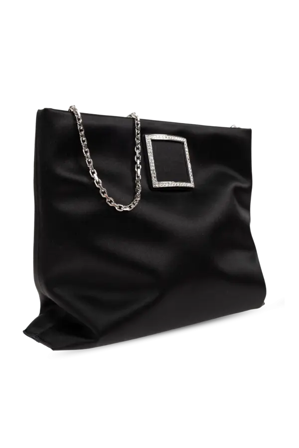 ROGER VIVIER Pilgrim" Shoulder Bag In Silk And Viscose - Black