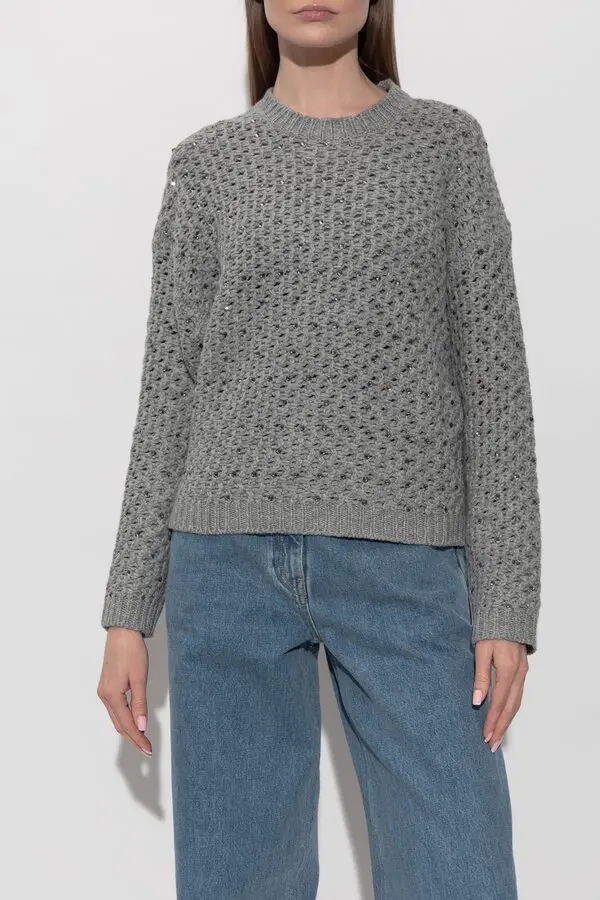 Fabiana Filippi Sequin-embellished Knit Sweater - Grey