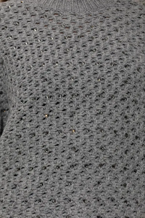 Fabiana Filippi Sequin-embellished Knit Sweater - Grey