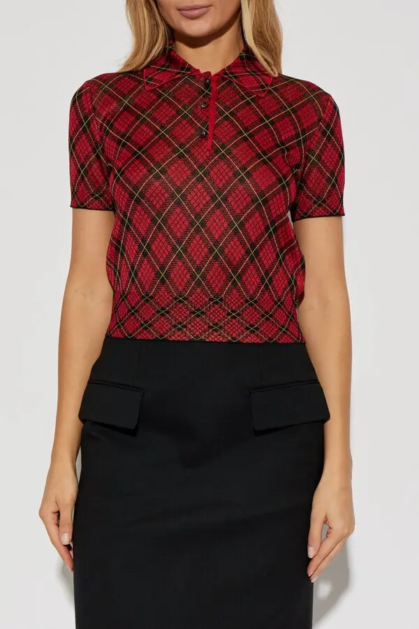 Alexander McQueen Checked Pattern Polo Shirt